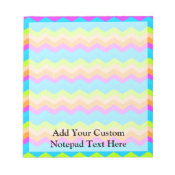 Neon Rainbow Zigzag Notepad | Zazzle