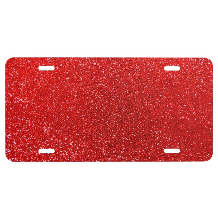 Neon red glitter license plate | Zazzle.com
