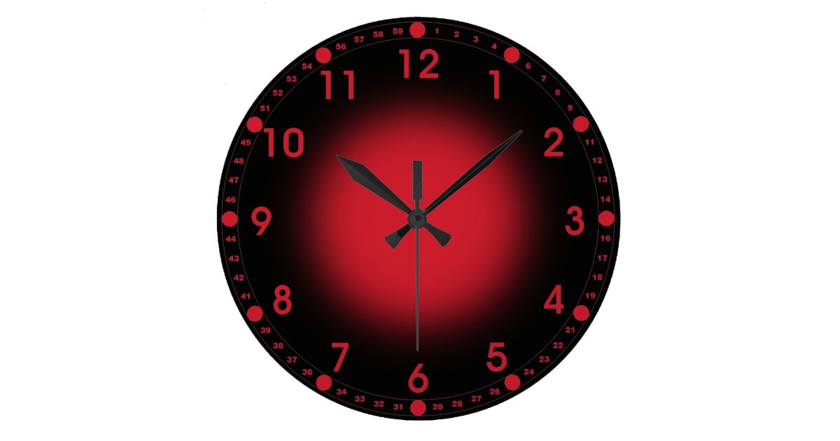 Neon Red Large Clock | Zazzle.com
