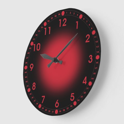 Neon Red Large Clock | Zazzle