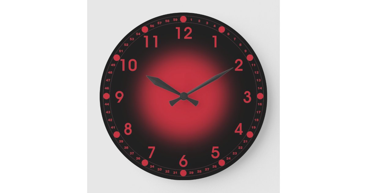 Neon Red Large Clock | Zazzle