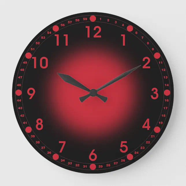 Neon Red Large Clock | Zazzle