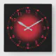Neon Red Square Wall Clock | Zazzle