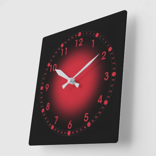 Neon Red Square Wall Clock | Zazzle