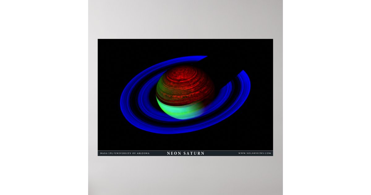Neon Saturn Poster | Zazzle