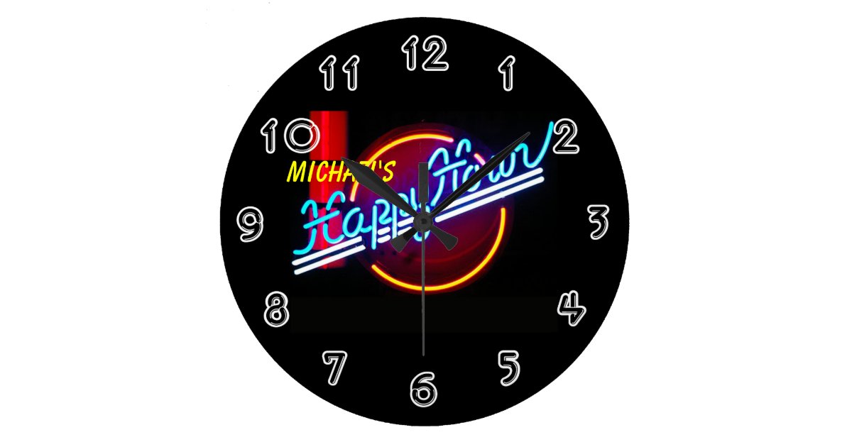 Neon Sign Bar Large Clock | Zazzle