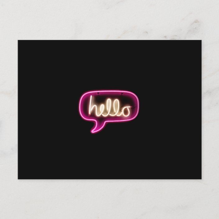 neon sign hello postcard | Zazzle.com