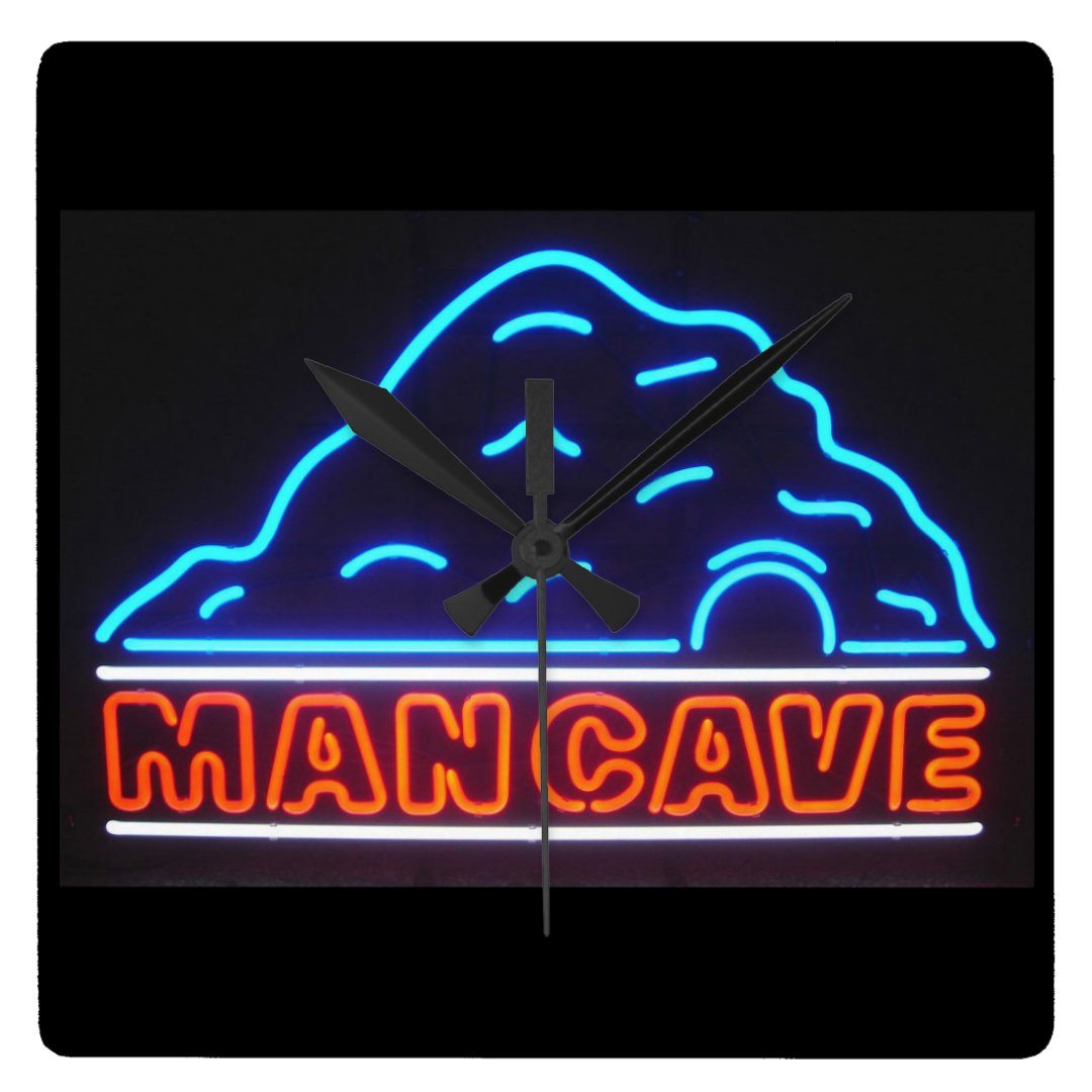 Neon Sign Man Cave Wall Clock | Zazzle