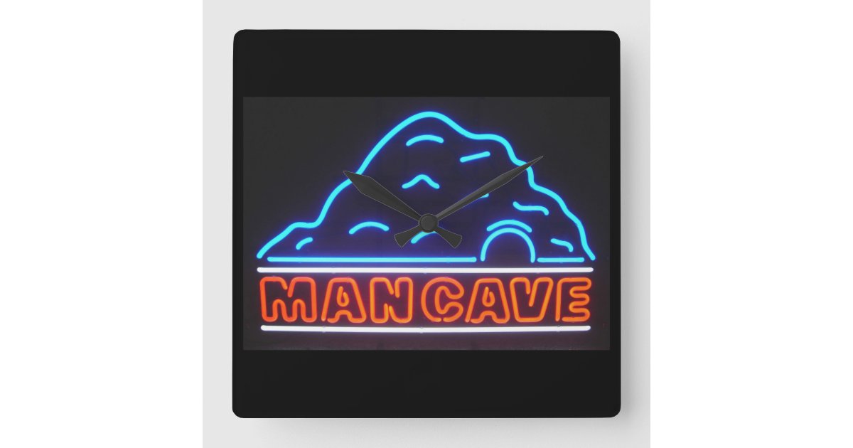 Neon Sign Man Cave Wall Clock | Zazzle