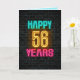 Neon sign on brick for 56th birthday card | Zazzle