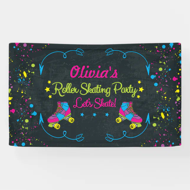 Neon, Skate Party Banner | Zazzle