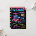 Neon Sleepover Pajama Party Birthday Invitation | Zazzle