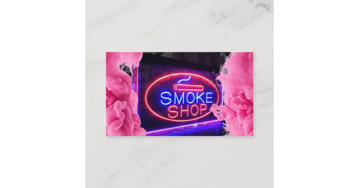 Neon Smoke Shop Business Card | Zazzle