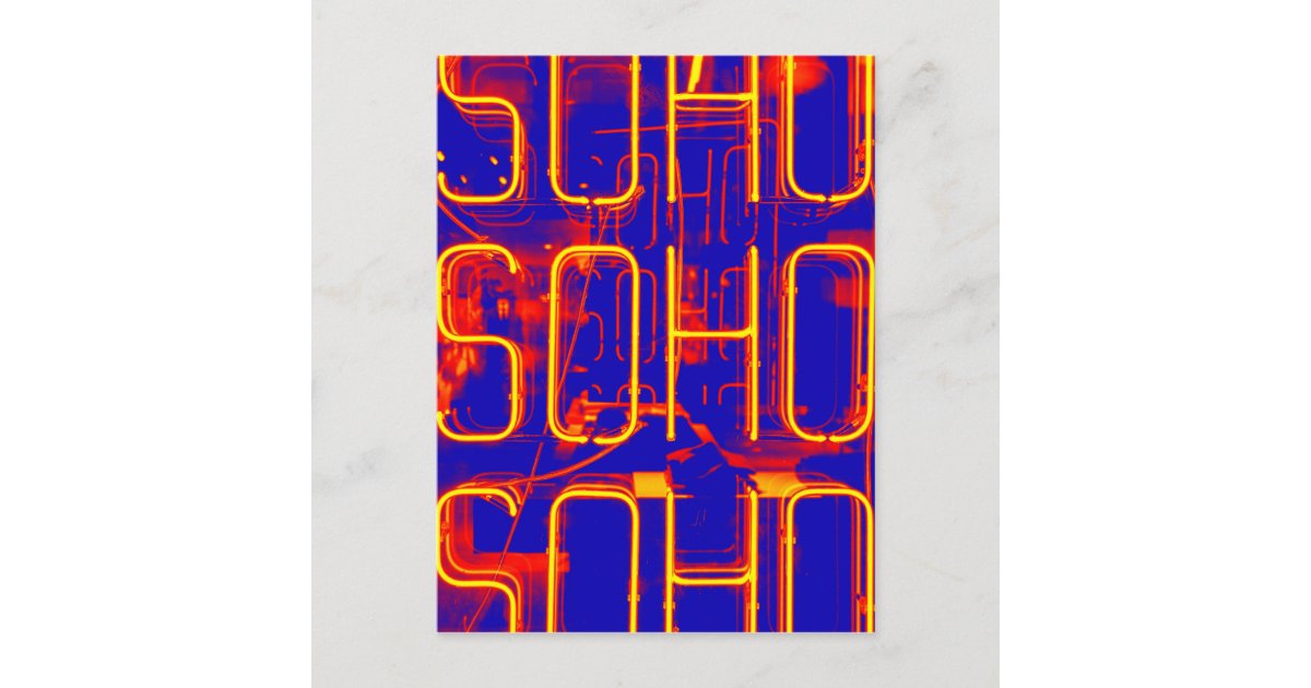 Neon Soho Sign Illuminated in London Postcard | Zazzle