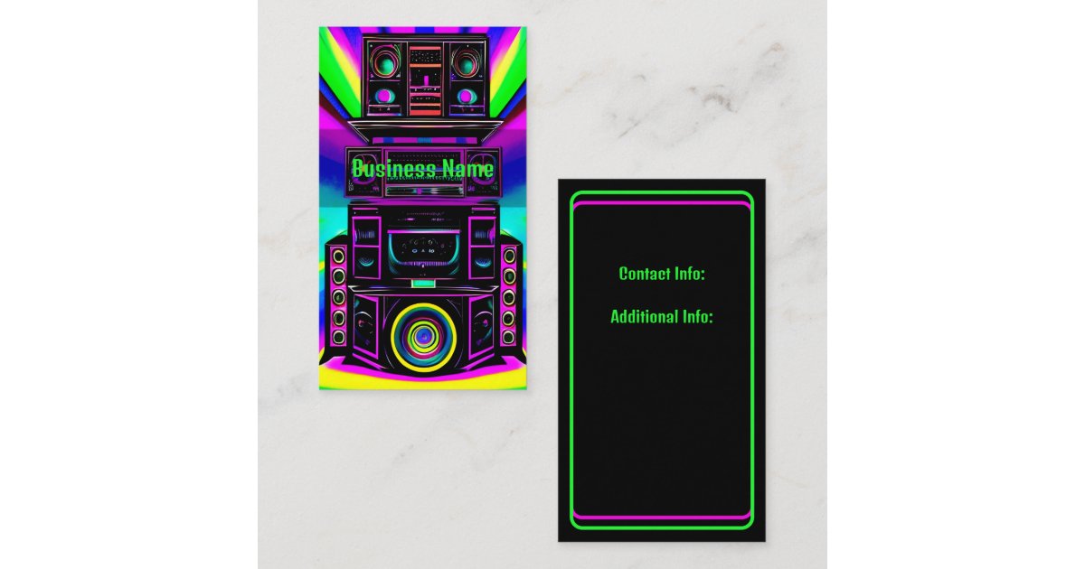 Neon Sound Business Card | Zazzle