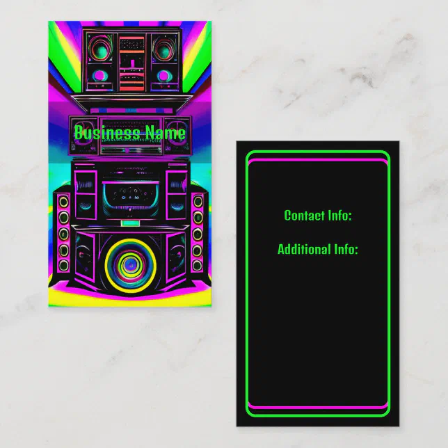 Neon Sound Business Card | Zazzle
