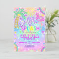 Neon Splish Splash Pool Party Invitation | Zazzle