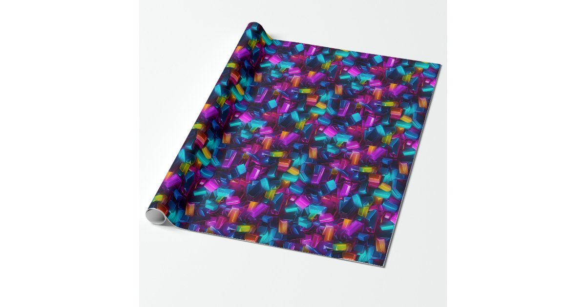 Neon Stained Glass Magic Wrapping Paper | Zazzle