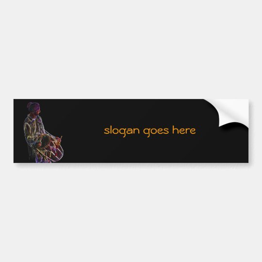 Neon-style Glowing Dhol Drummer Bumper Sticker | Zazzle.com