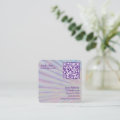 Neon Swoosh Design QR Code 7 Line Custom Square Business Card | Zazzle