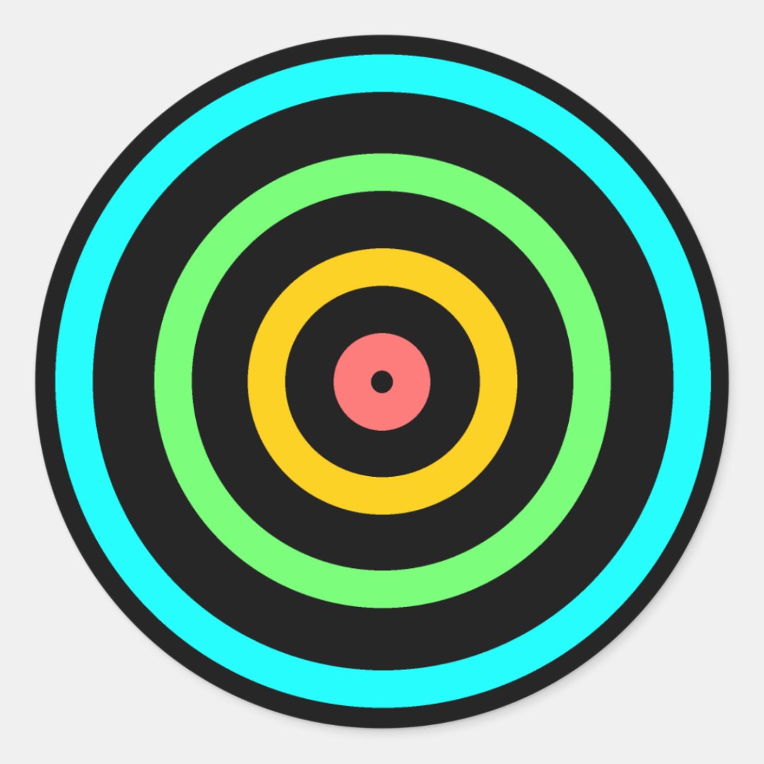 Neon Target Classic Round Sticker | Zazzle