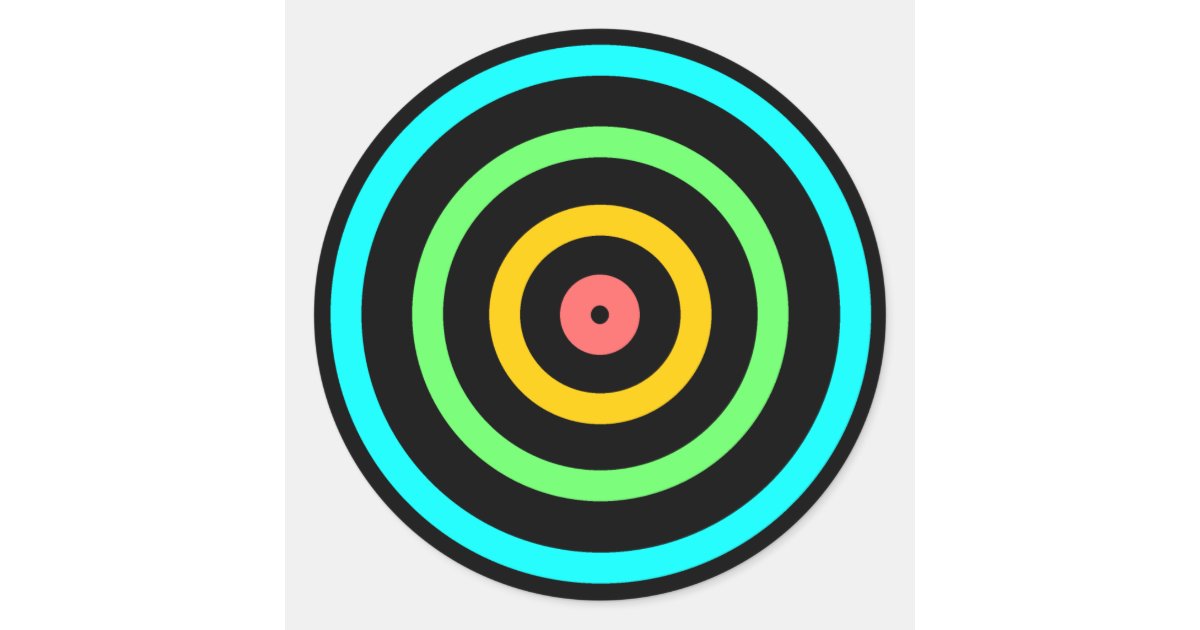 Neon Target Classic Round Sticker | Zazzle