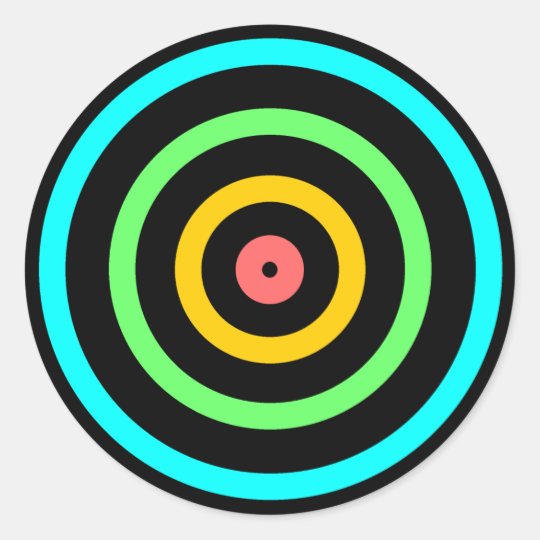 Neon Target Classic Round Sticker | Zazzle.com