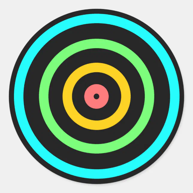 Neon Target Classic Round Sticker | Zazzle