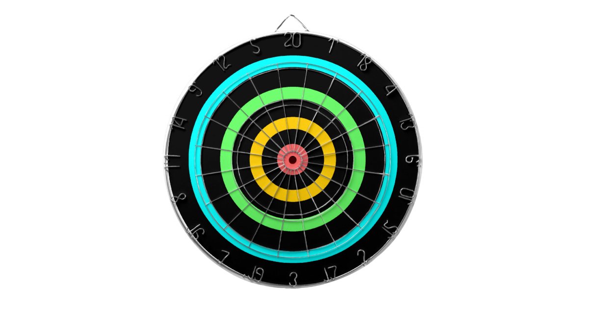 Neon Target Dartboard With Darts | Zazzle