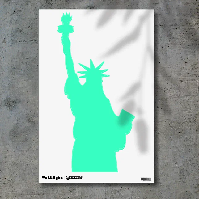 Neon Teal Solid Color | Classic Wall Decal | Zazzle