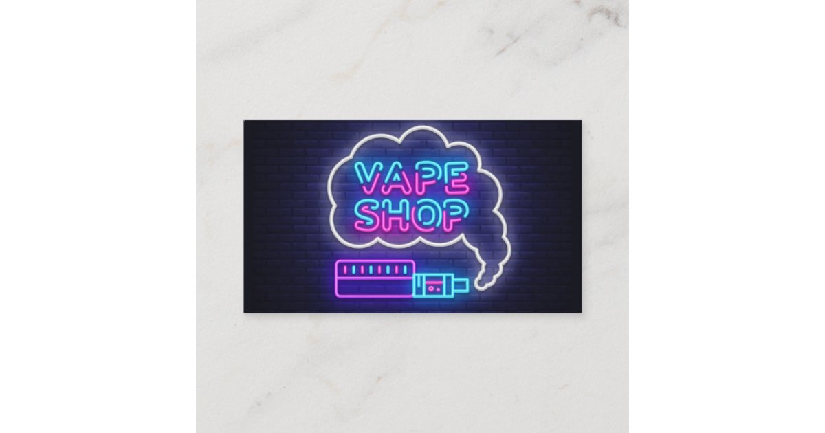 Neon Vape Shop Business Card | Zazzle