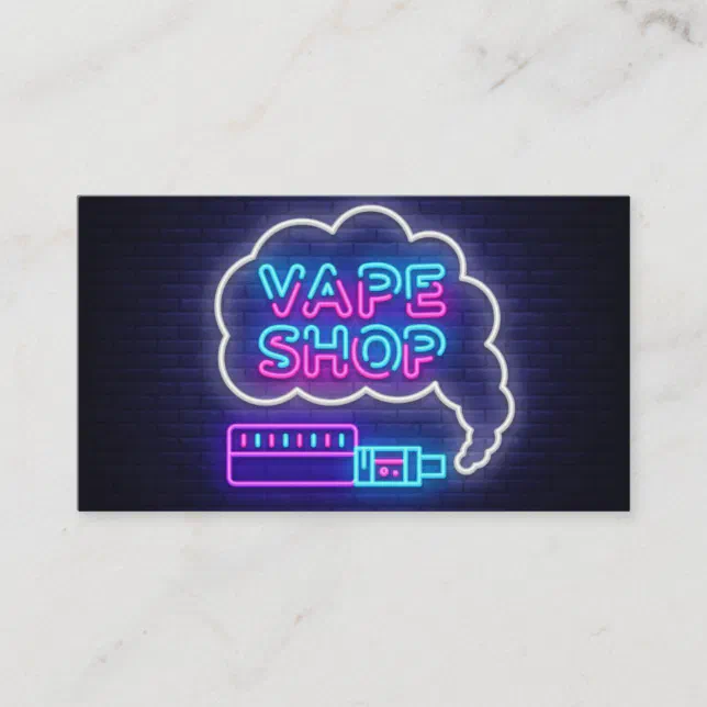 Neon Vape Shop Business Card | Zazzle