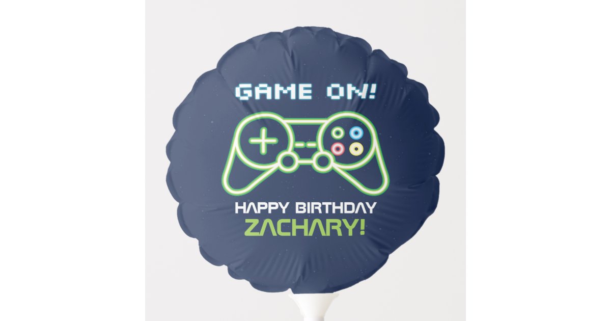Neon Video Game Arcade Birthday Party Balloon | Zazzle