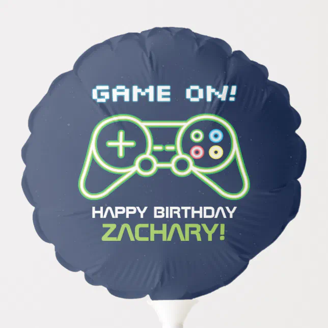 Neon Video Game Arcade Birthday Party Balloon | Zazzle