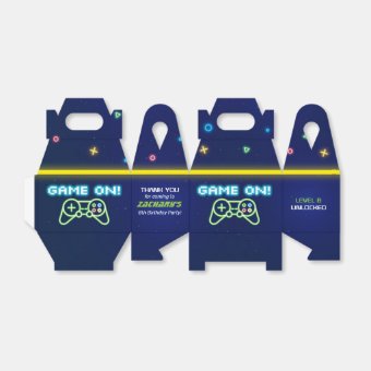 Neon Video Game Arcade Birthday Party Favor Box | Zazzle