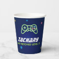Neon Video Game Arcade Birthday Party Paper Cup | Zazzle