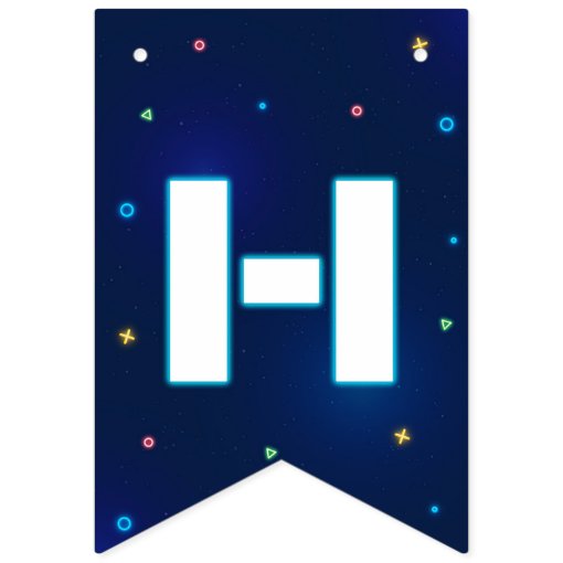 Neon Video Game Arcade Happy Birthday Bunting Flags | Zazzle