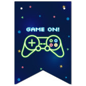 Neon Video Game Arcade Happy Birthday Bunting Flags | Zazzle