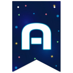 Neon Video Game Arcade Happy Birthday Bunting Flags | Zazzle