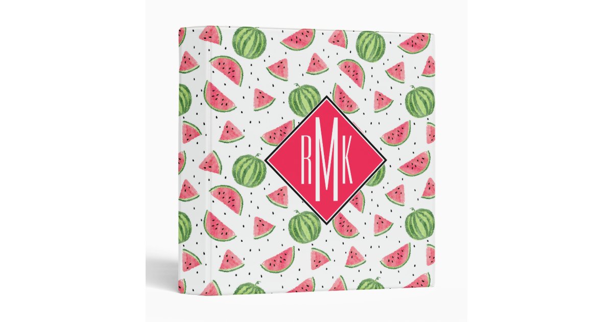 Neon Watercolor Watermelons Pattern Binder | Zazzle