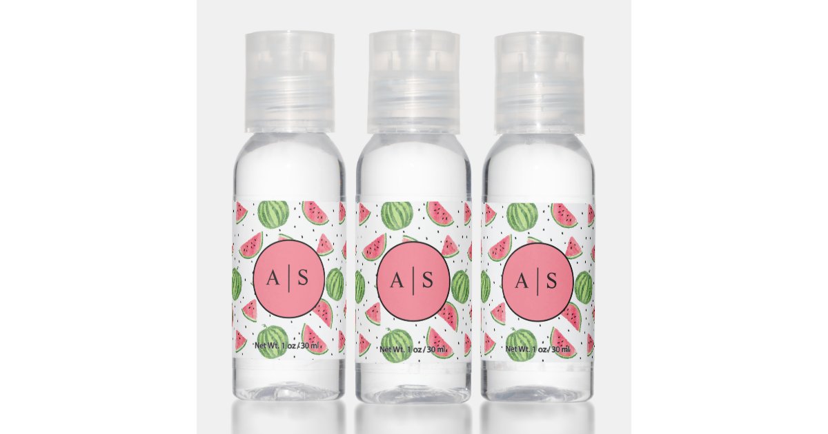 Neon Watercolor Watermelons Pattern Hand Sanitizer | Zazzle
