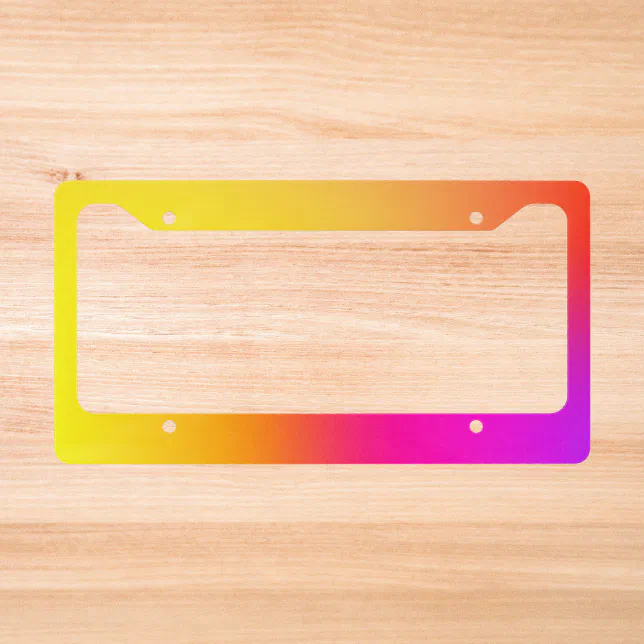 Neon Yellow and Pink License Plate Frame | Zazzle