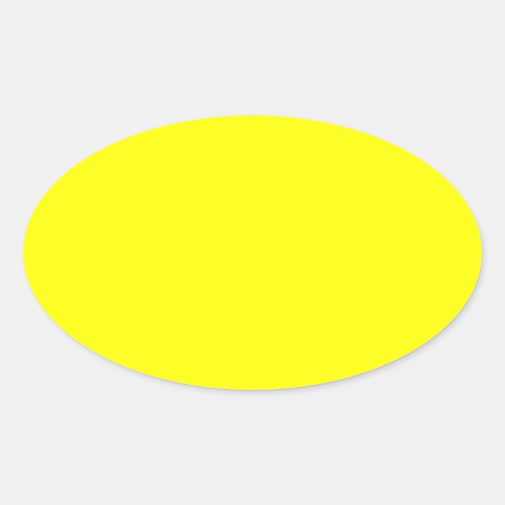 Neon yellow hex code FFFF01 Oval Sticker | Zazzle