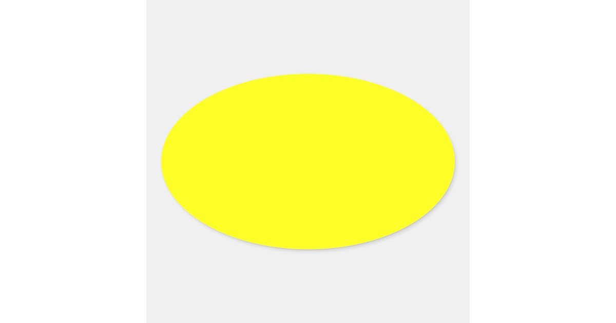 Neon yellow hex code FFFF01 Oval Sticker | Zazzle.com