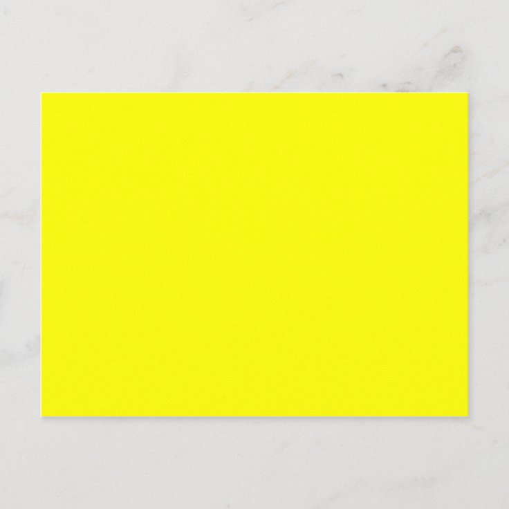 Neon yellow hex code FFFF01 Postcard | Zazzle