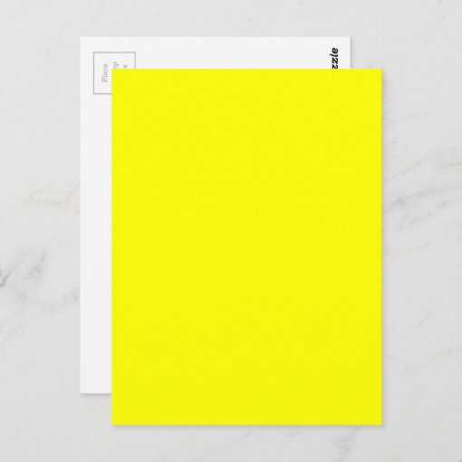 Neon yellow hex code FFFF01 Postcard | Zazzle