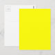 Neon yellow hex code FFFF01 Postcard | Zazzle
