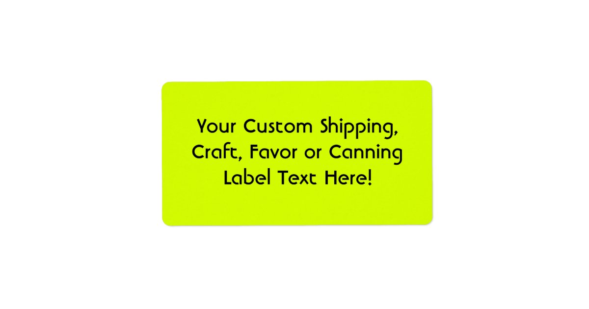 Neon Yellow, High Visibility Label | Zazzle
