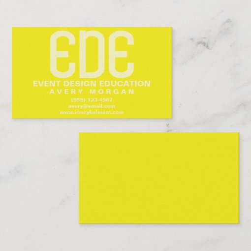Neon Yellow Minimal Business Card | Zazzle