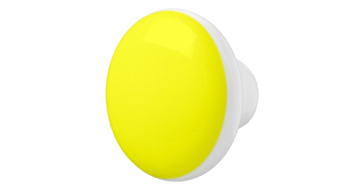 Neon Yellow Solid Color Ceramic Knob | Zazzle